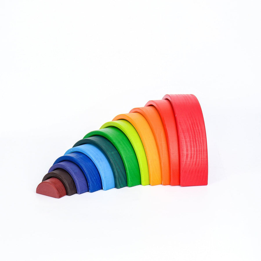 Montessori Wooden Rainbow Stacker | 12PCS Rainbow Arch Stacker (LARGE ...