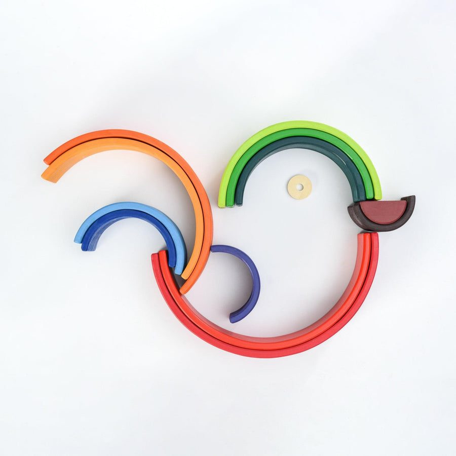 Montessori Wooden Rainbow Stacker | 12PCS Rainbow Arch Stacker (LARGE ...