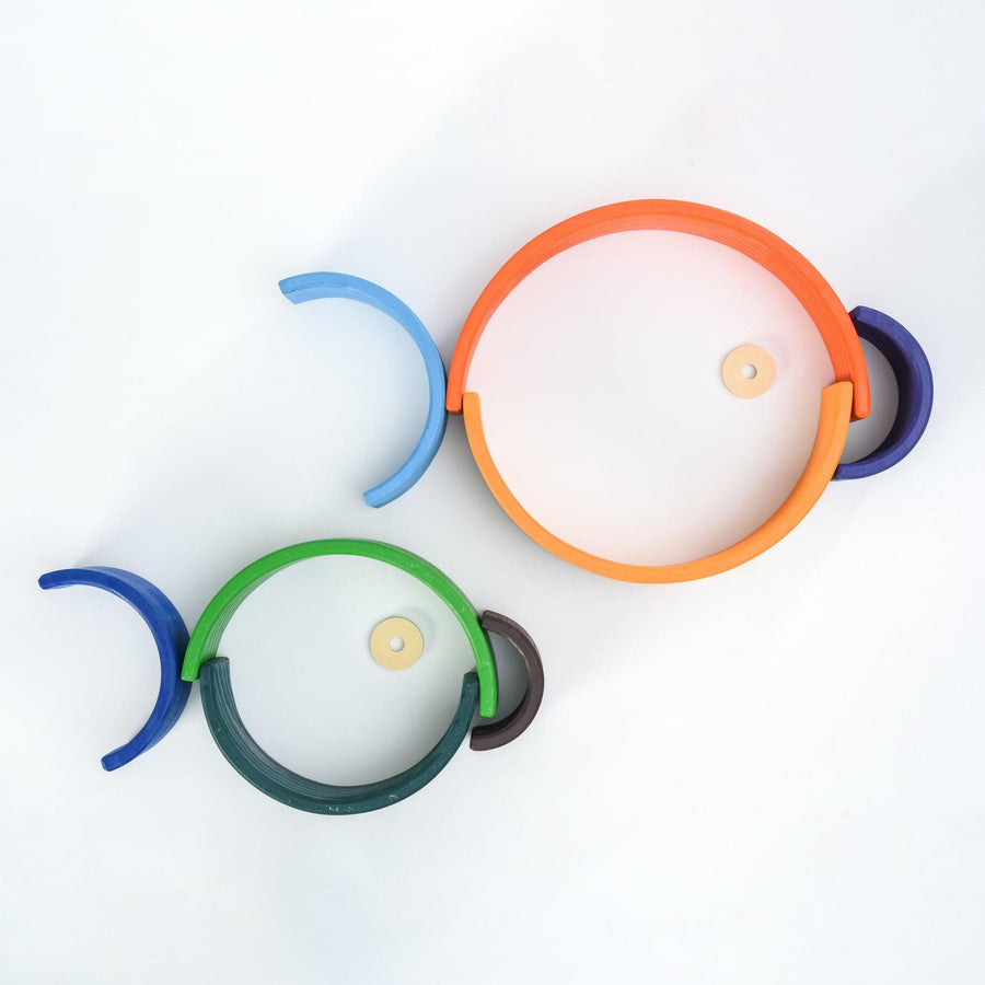 Montessori Wooden Rainbow Stacker | 12PCS Rainbow Arch Stacker (LARGE ...