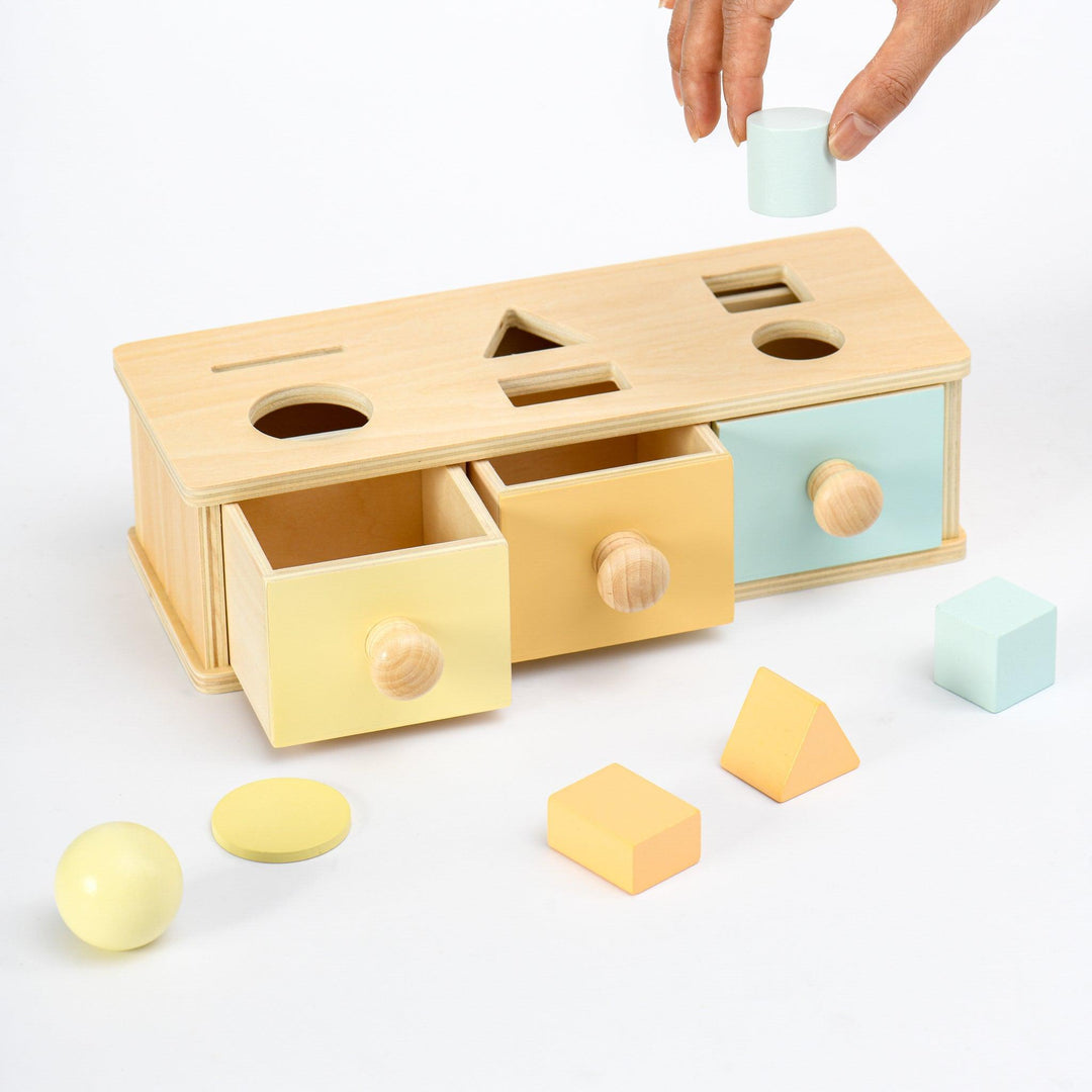 Montessori Wooden Object Permanence Box | Ball Drop Box – Melli's Kids