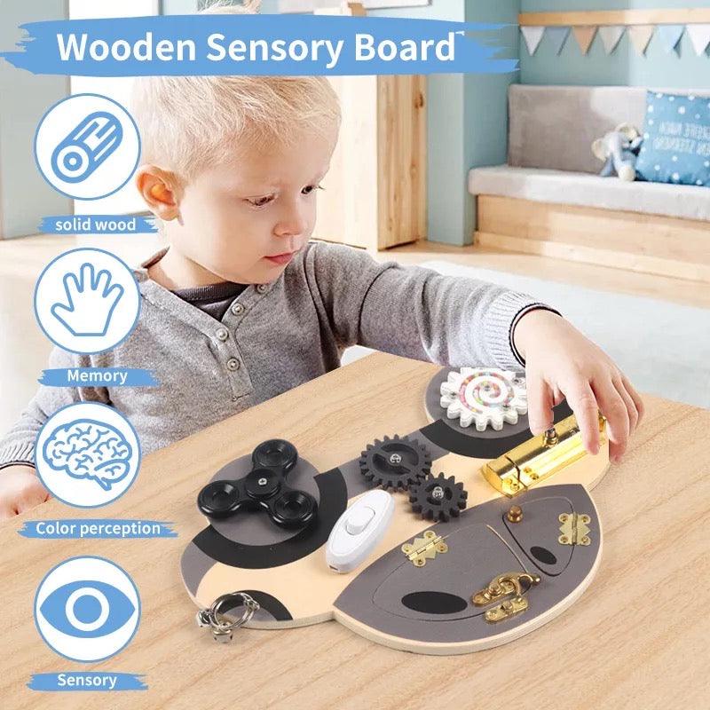 Wooden Car Busy Board | Sensory Activity Board For Babies & Toddlers ...